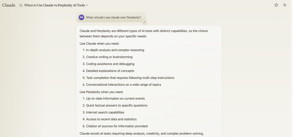 Perplexity or Claude. : Which AI tool is right for you?